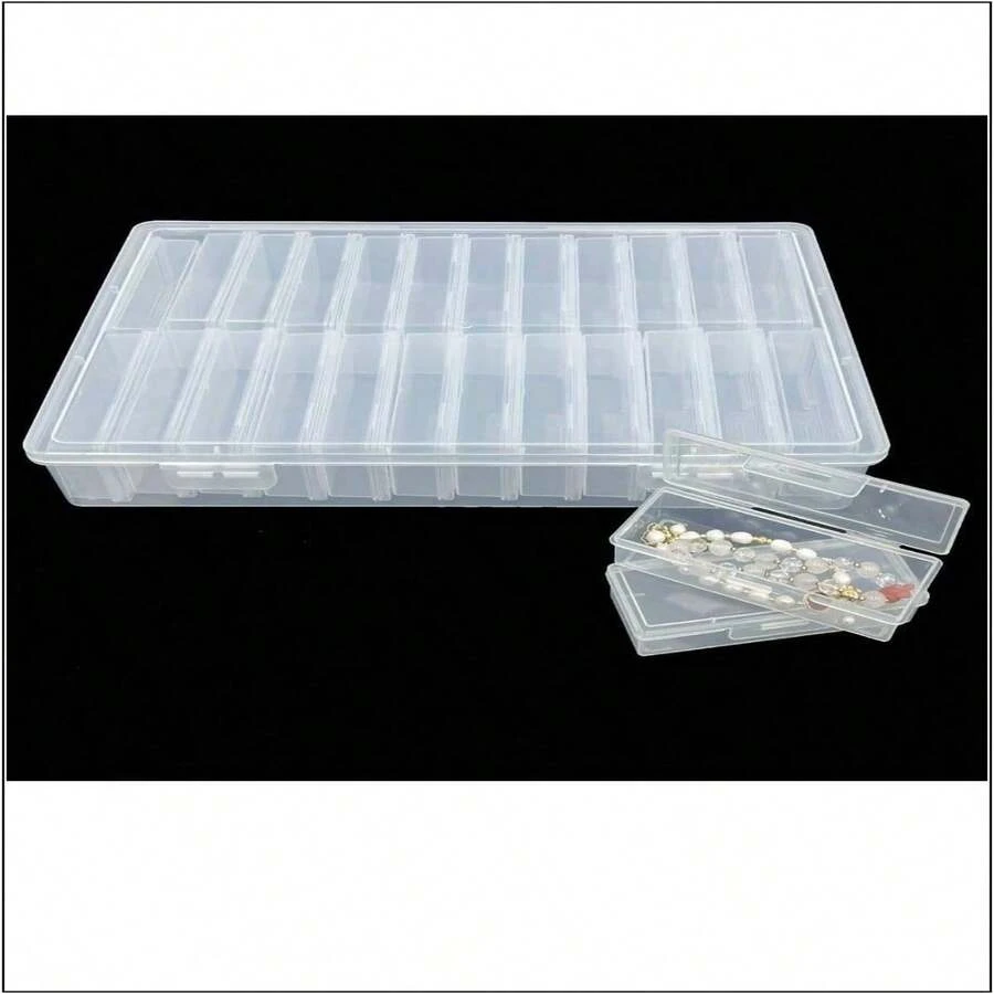 Rectangular Clear Plastic Storage Containers Box With Hinged Lid For ...