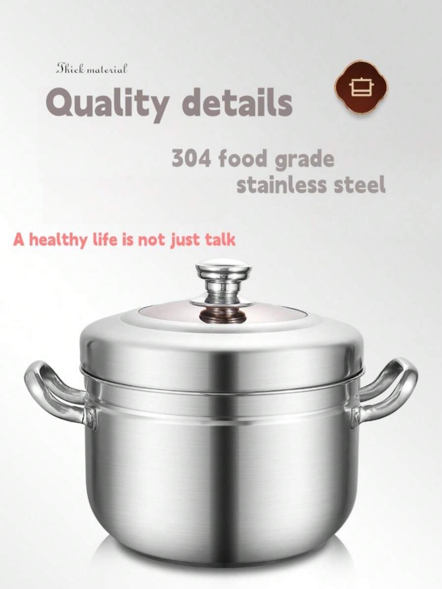 1-Layer Japanese Style Stainless Steel Steamer Pot, Multi-Use Steam Pot ...