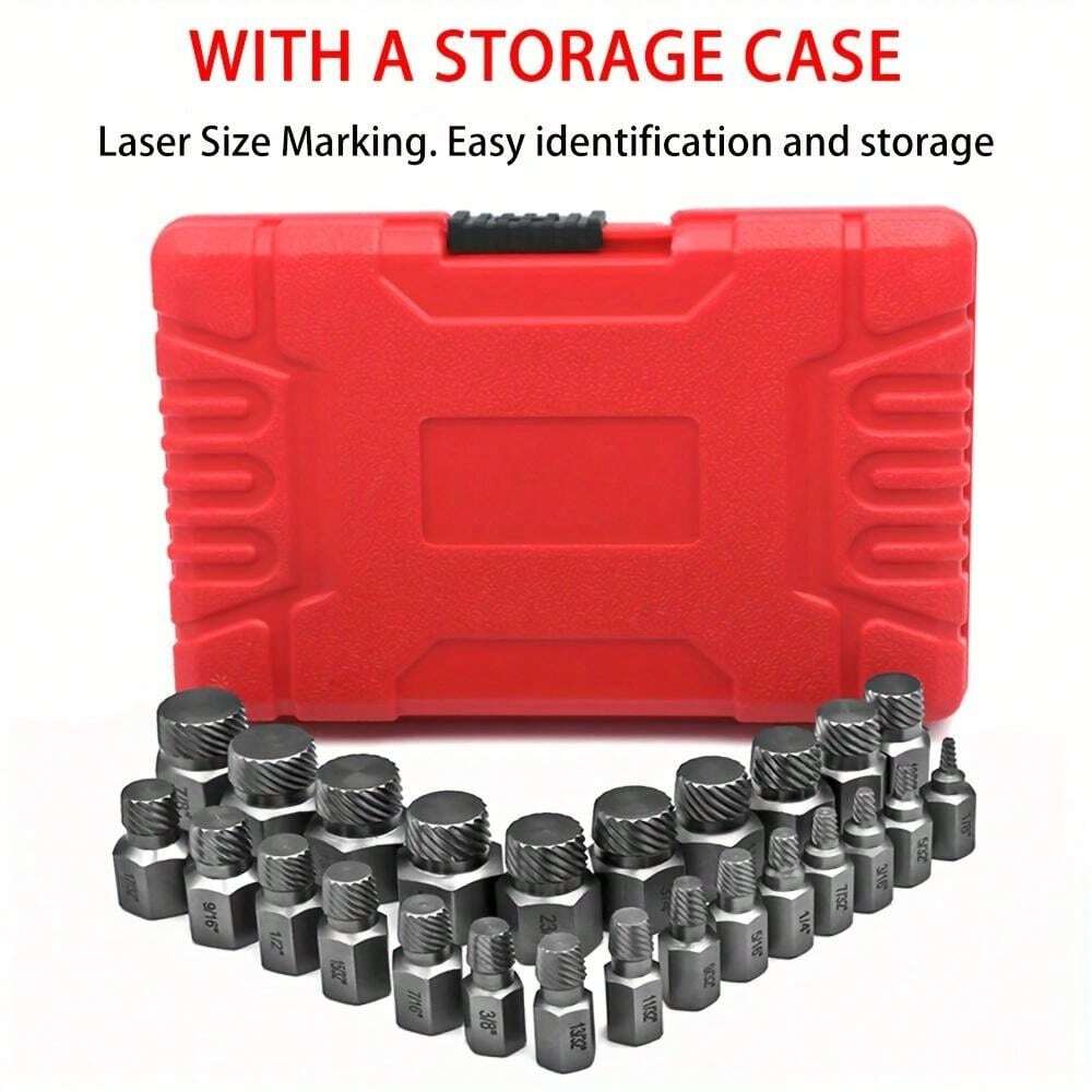 25PCS Screw Extractor Set, Hex Head Multi-Spline Easy Out Bolt ...