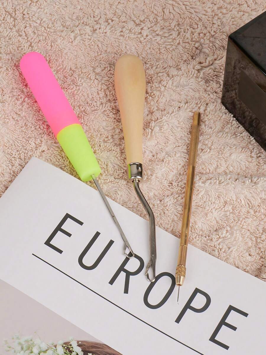 3pcs Hair Extensions Crochet Hook Set, Twisted Braid Installation Tool ...