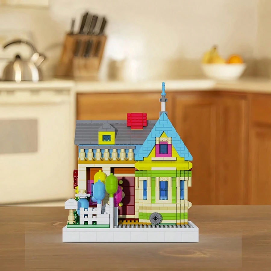 Mini Up Flying House With Balloons Micro Building Blocks Model Set City ...
