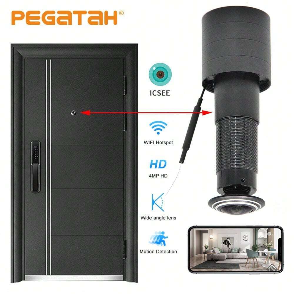 4MP HD Video Peephole Wifi Camera Motion Detection Door Viewer Video ...