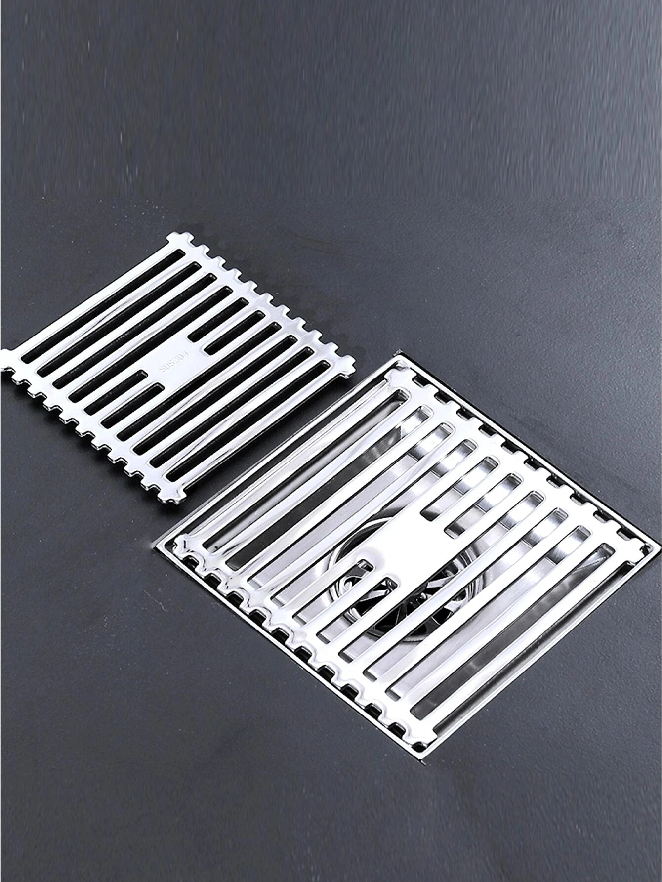 304 Stainless Steel Bamboo-Style Square Shower Drain With Sealing Cap ...