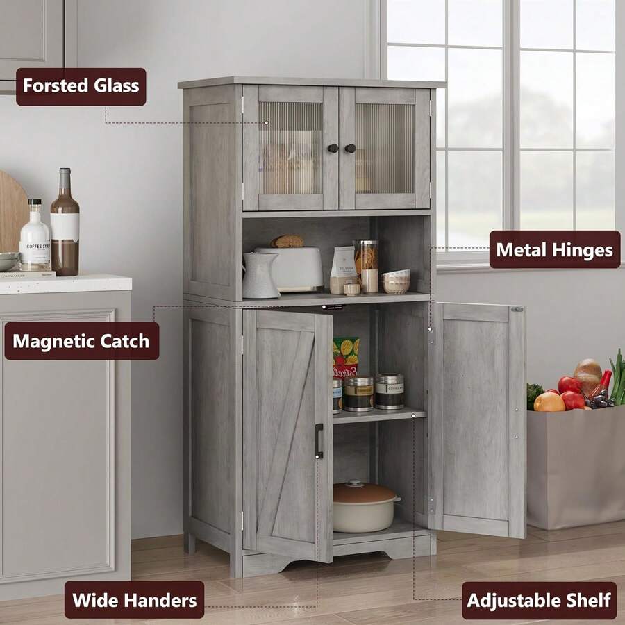 Bathroom Standing Cupboard - Freestanding Floor Linen Storage Cabinet ...