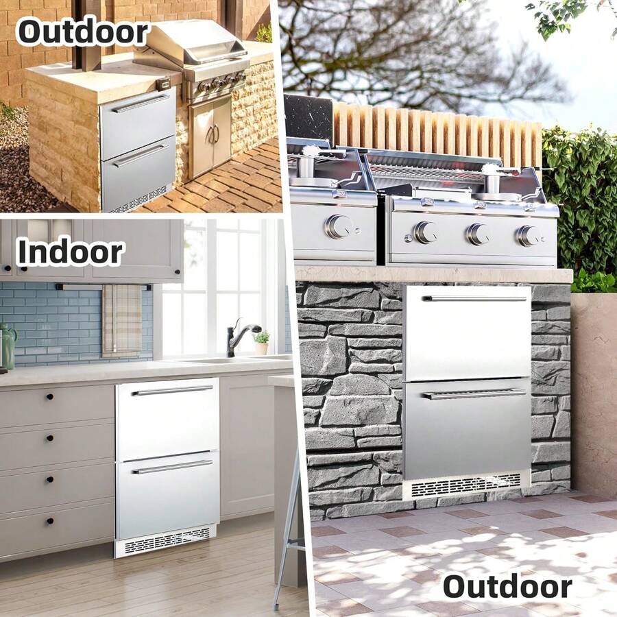 24-Inch Wide Under Counter Drawer Refrigerator - Stainless Steel Mini ...