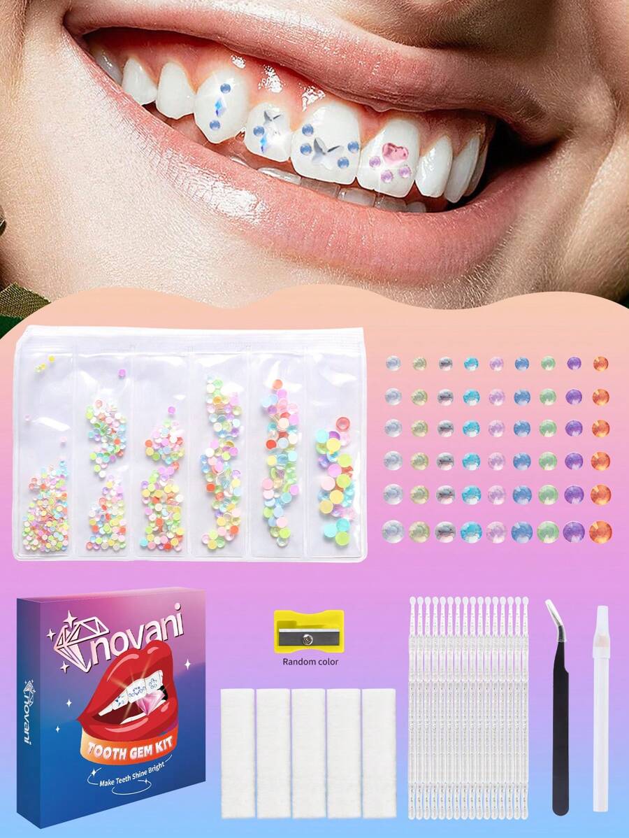 Tooth Gems DIY Teeth Crystal Flat Back Glass Gemstone Multi Shaped ...