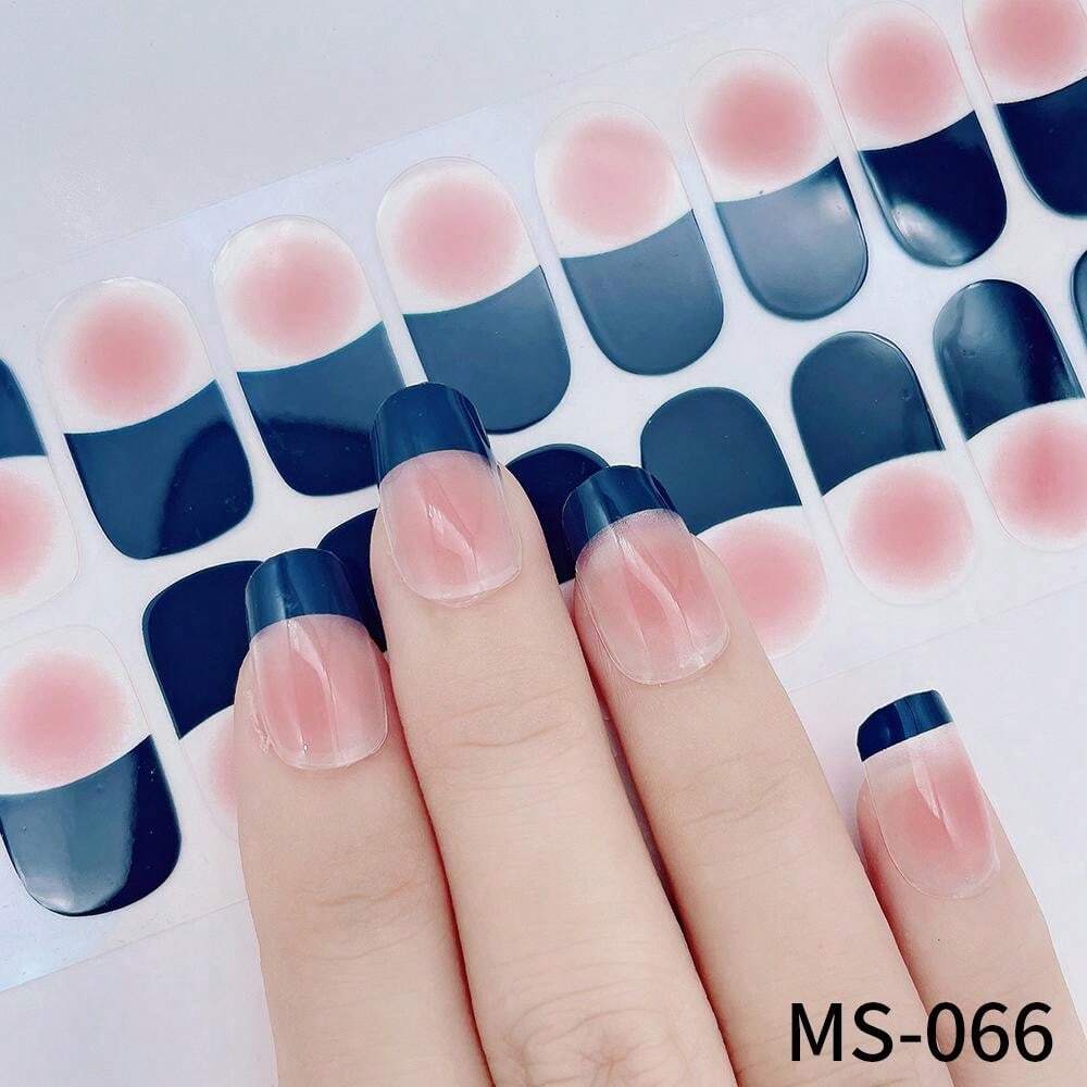 Simple French 22-Finger No-Bake Gel Manicure Complete With Smudged ...