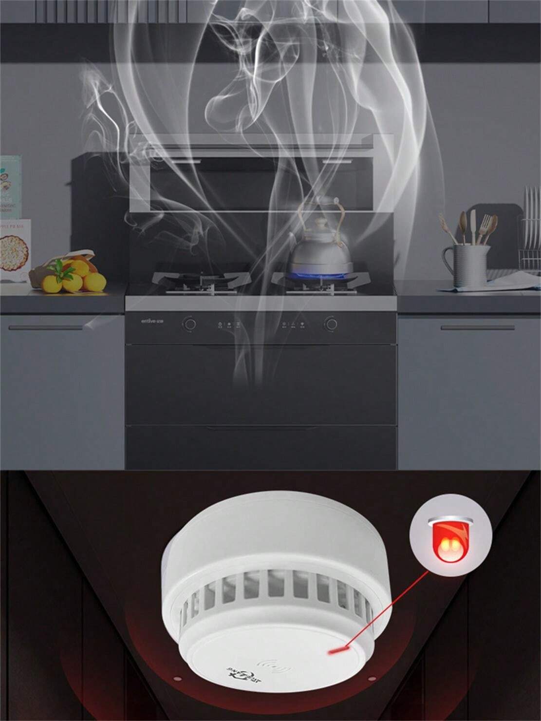 One Piece, Kitchen Smoke Alarm, Independent Smoke Alarm, BBQ Smoke ...