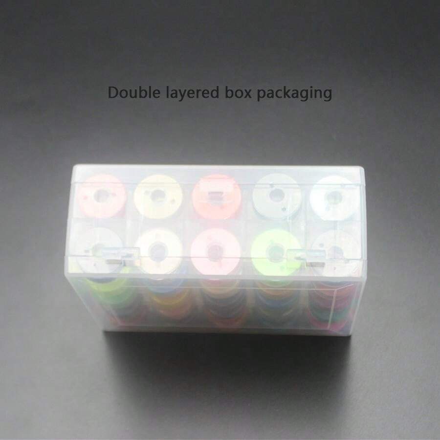 50Pcs Bobbins And Sewing Threads With Bobbin Case For Multiple Sewing ...