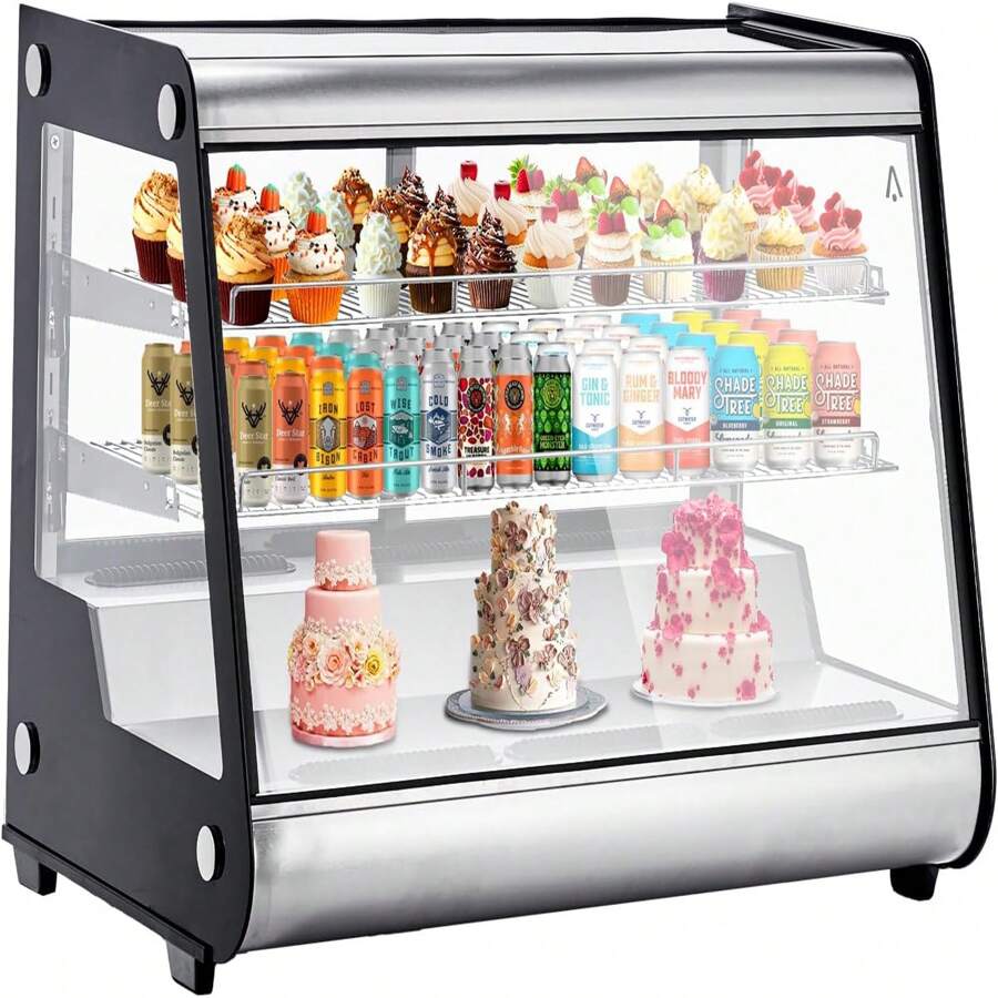 Commercial Countertop Refrigerated Display Case,Built-In LED Lighting ...