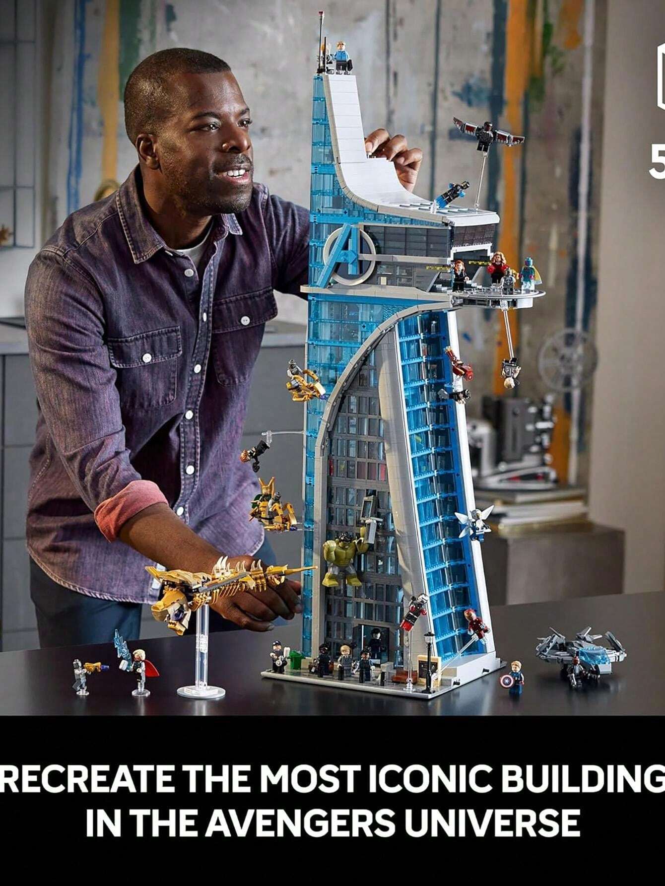 LEGO Marvel Avengers Tower Building Kit, Detailed Recreation Of The ...