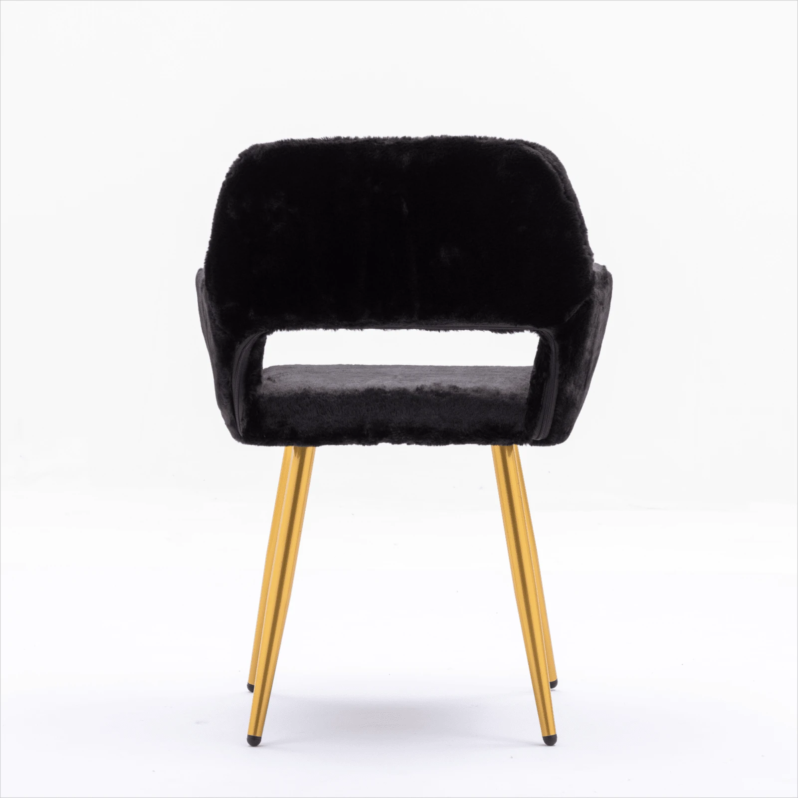 Faux Fur Dining Chairs, Mid Century Modern Side Chairs With Breathable ...