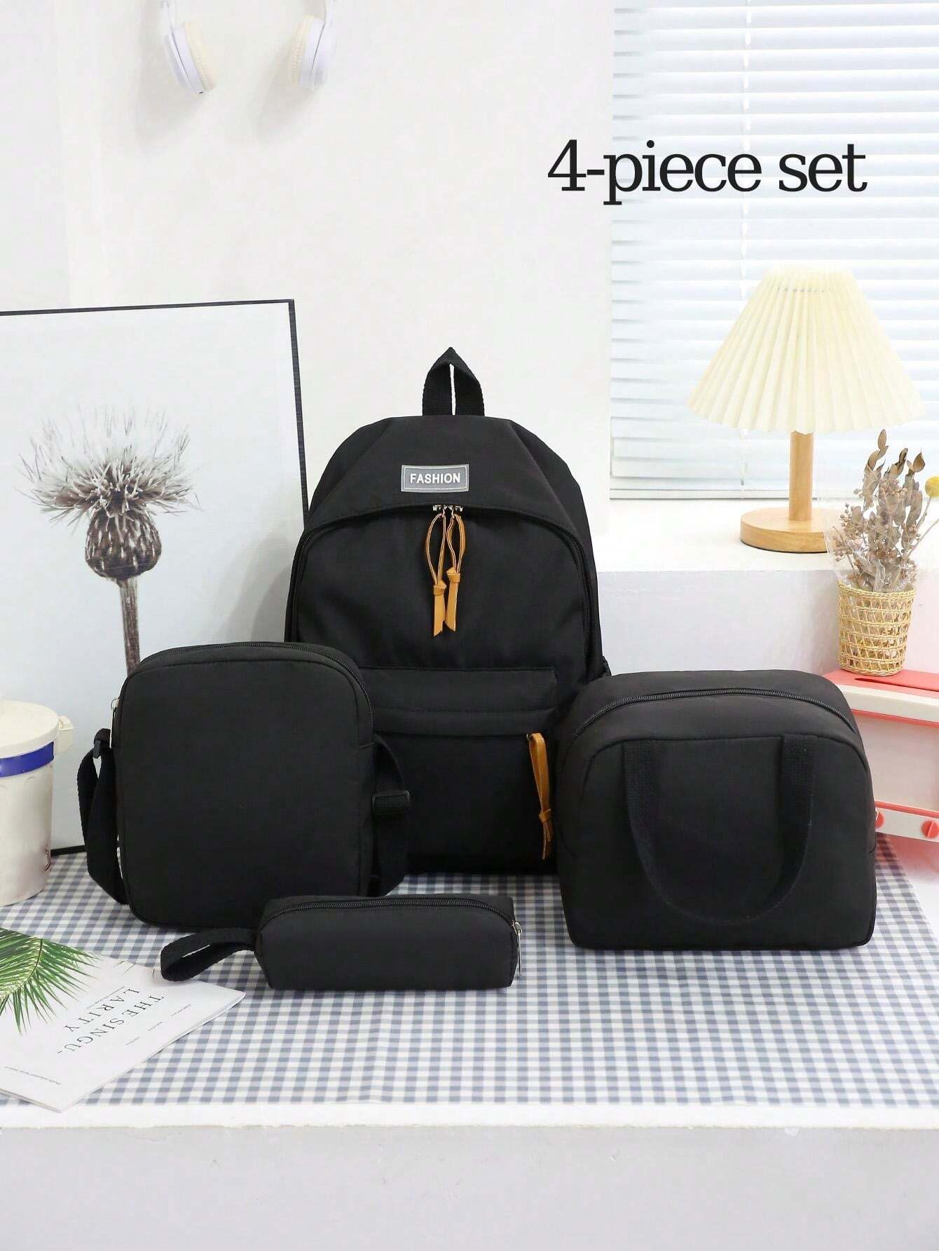 4-Piece Set Back To School School Bag Set Classic Basic Large Capcity ...