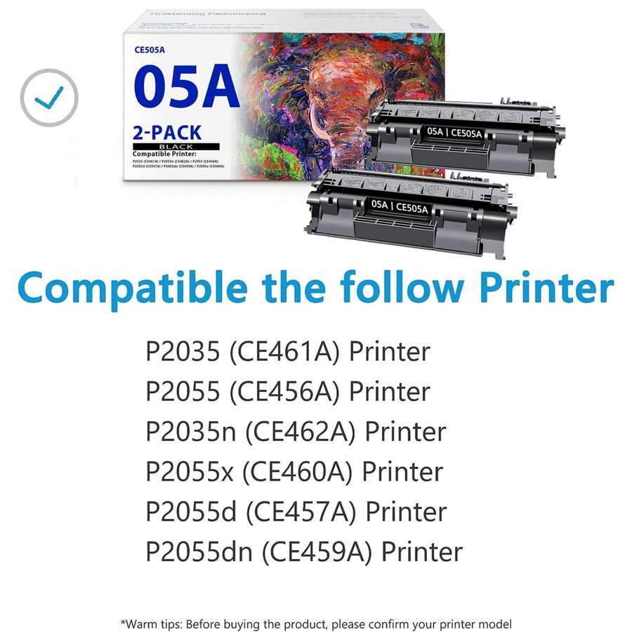 05A Black Toner Cartridges (2 Packs Black) - Replacement Compatible ...