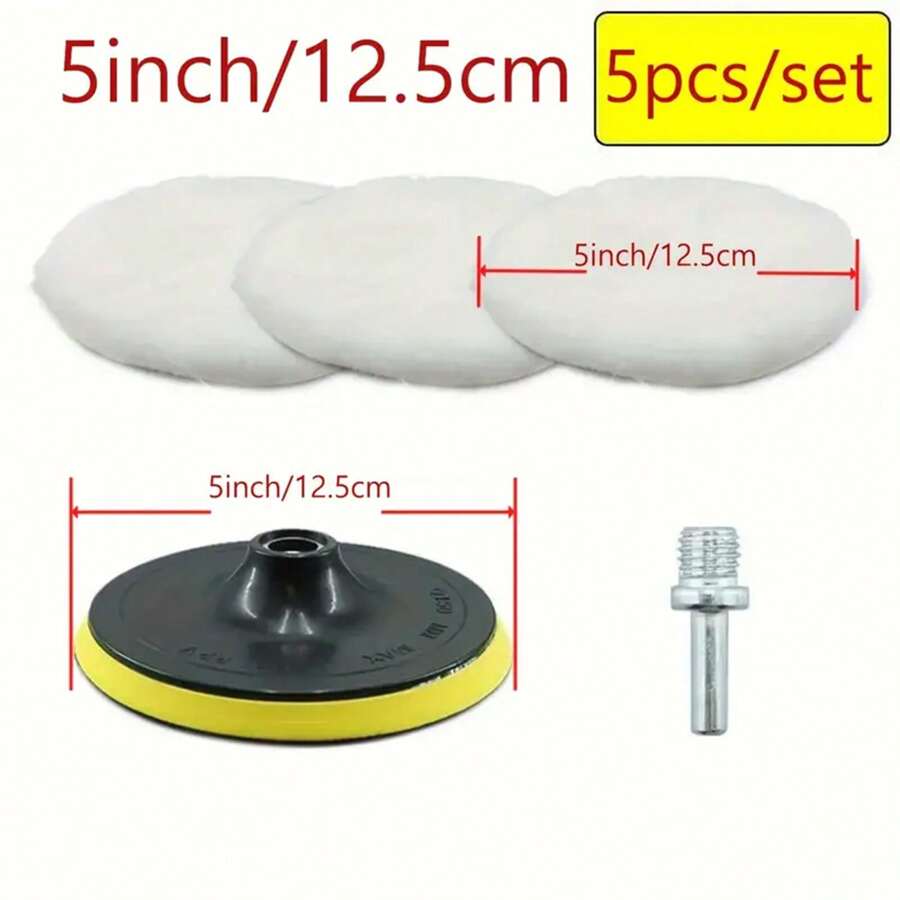 Awokee Car Polishing Set - Waxing Sponge Disc Plush Pad For Industrial ...