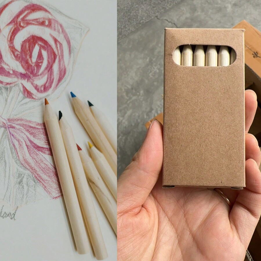 Mini Drawing Colored Pencils 3.5 Inch Multicolor Pencils Portable Short ...