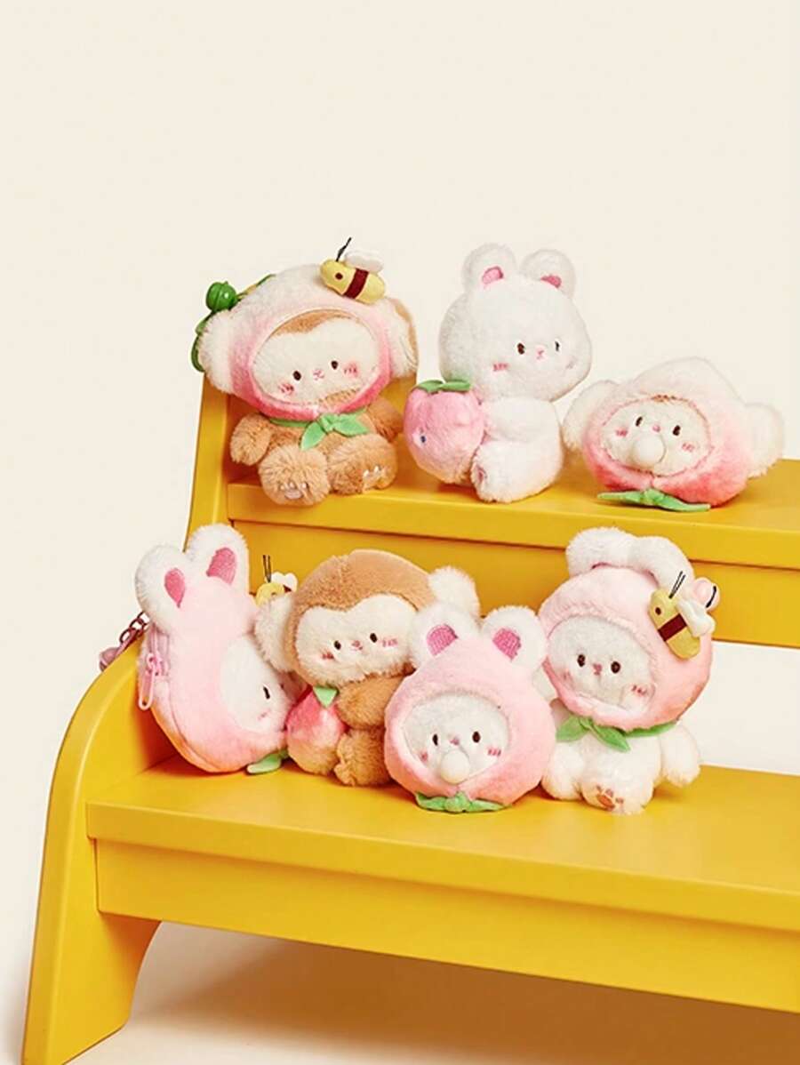 1Pc Cute Peach-Shaped Plush Keychain Doll Bag Pendant Or Gift Backpack ...