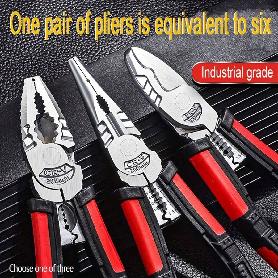1pc 7-In-1 Heavy Duty Pliers Set, Multi-Function Industrial Grade Wire ...