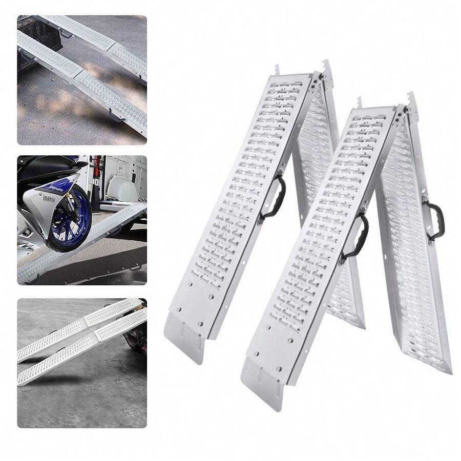 LILIIN Foldable Loading Ramp, Loading Rail Galvanized Steel, 400kg ...