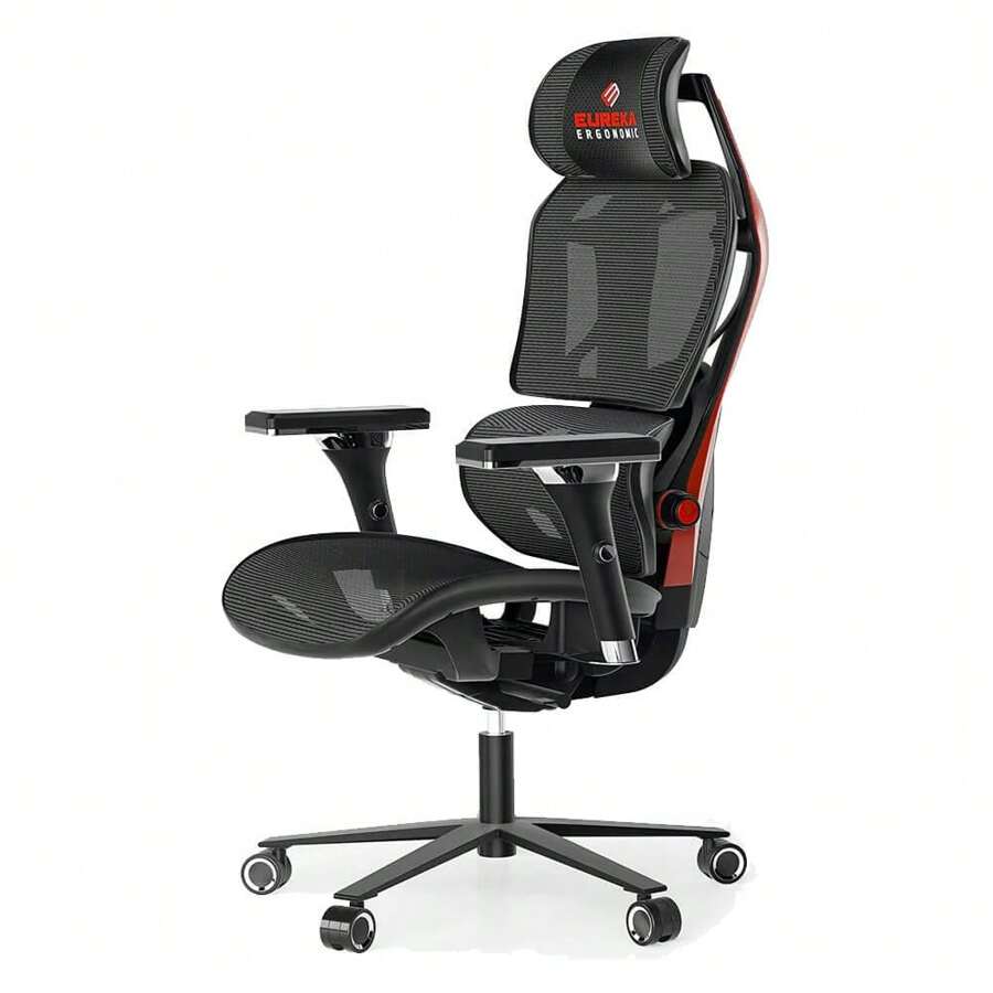 Eureka Ergonomic ERKGC05R Typhon Hybrid Ergonomic Gaming Chair - Red ...