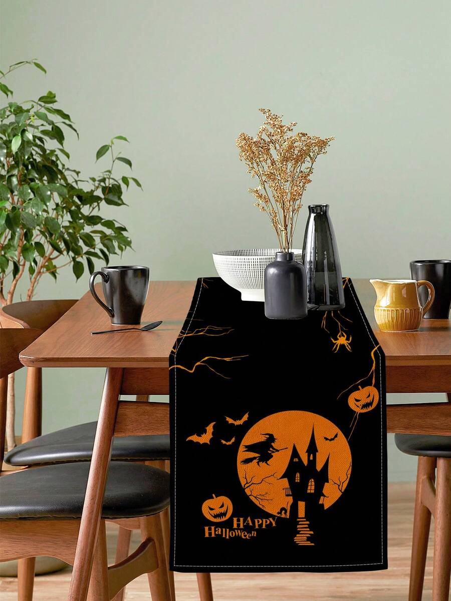 1pc Fun And Horror Halloween Alphabet Printed Bat, Spider, Pumpkin ...
