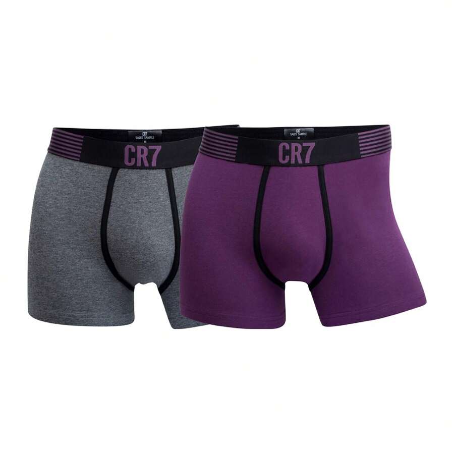 CR7 Cristiano Ronaldo CR7 2-Pack Boxer Briefs Gry/Purp Men's Underwear ...