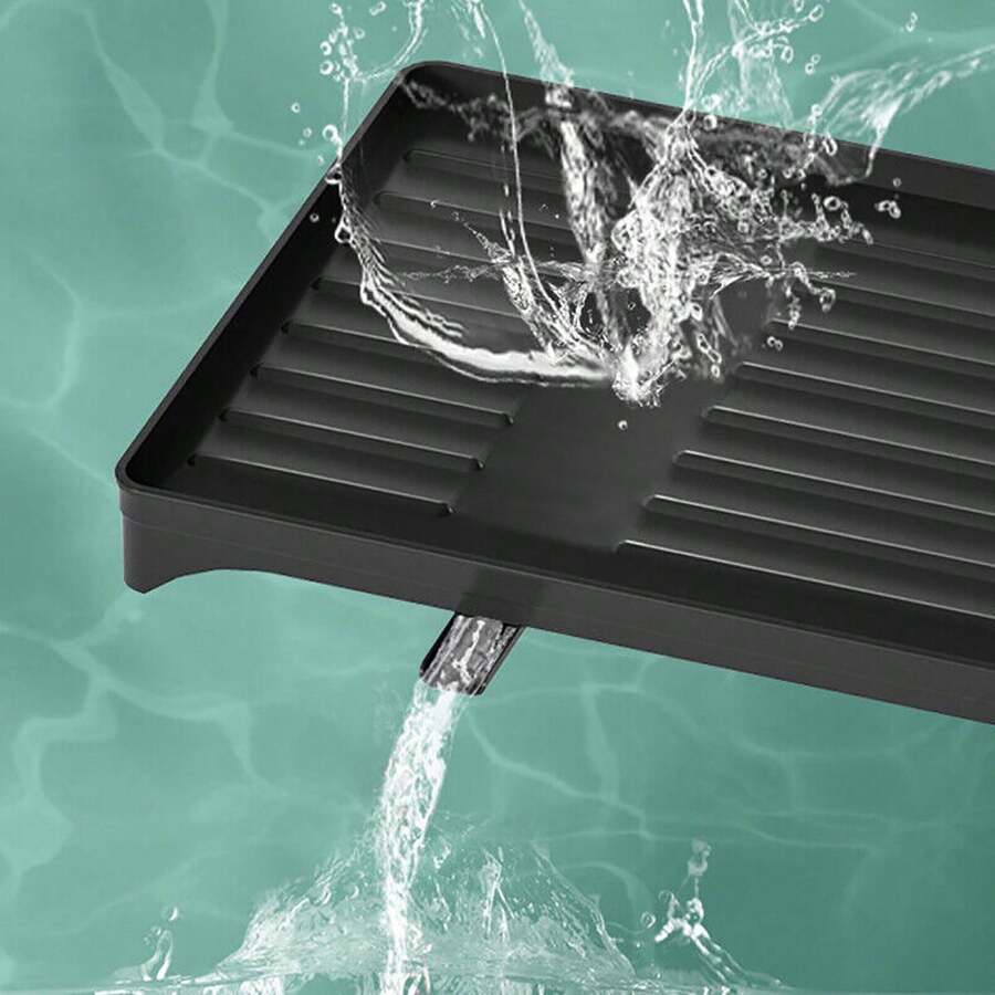 2-Tier Kitchen Sink Dish Drainer Rack With Drip Tray Cutlery Holder ...