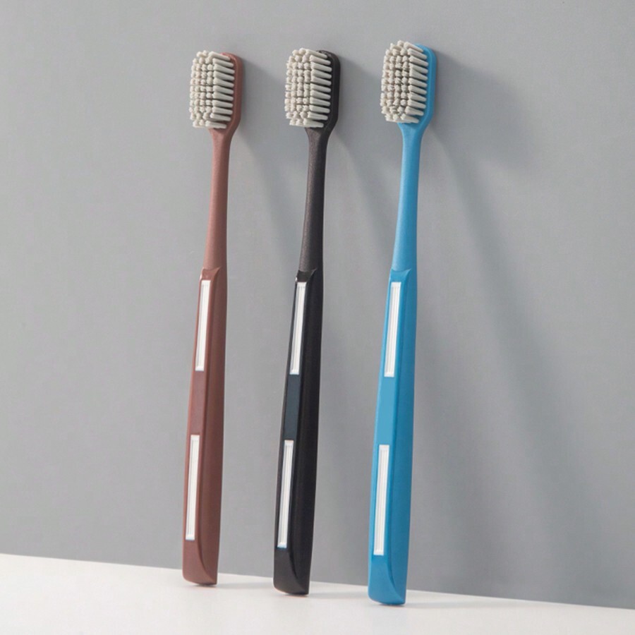 9 Medium Bristle Toothbrushes 3 Colors Big Head Adult Toothbrush Barrel ...