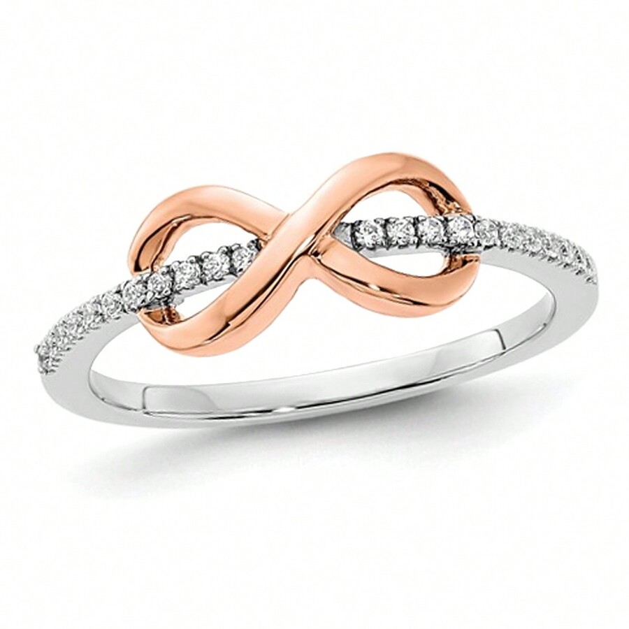Gem And Harmony 14K White And Rose Gold Infinity Ring With Accent ...