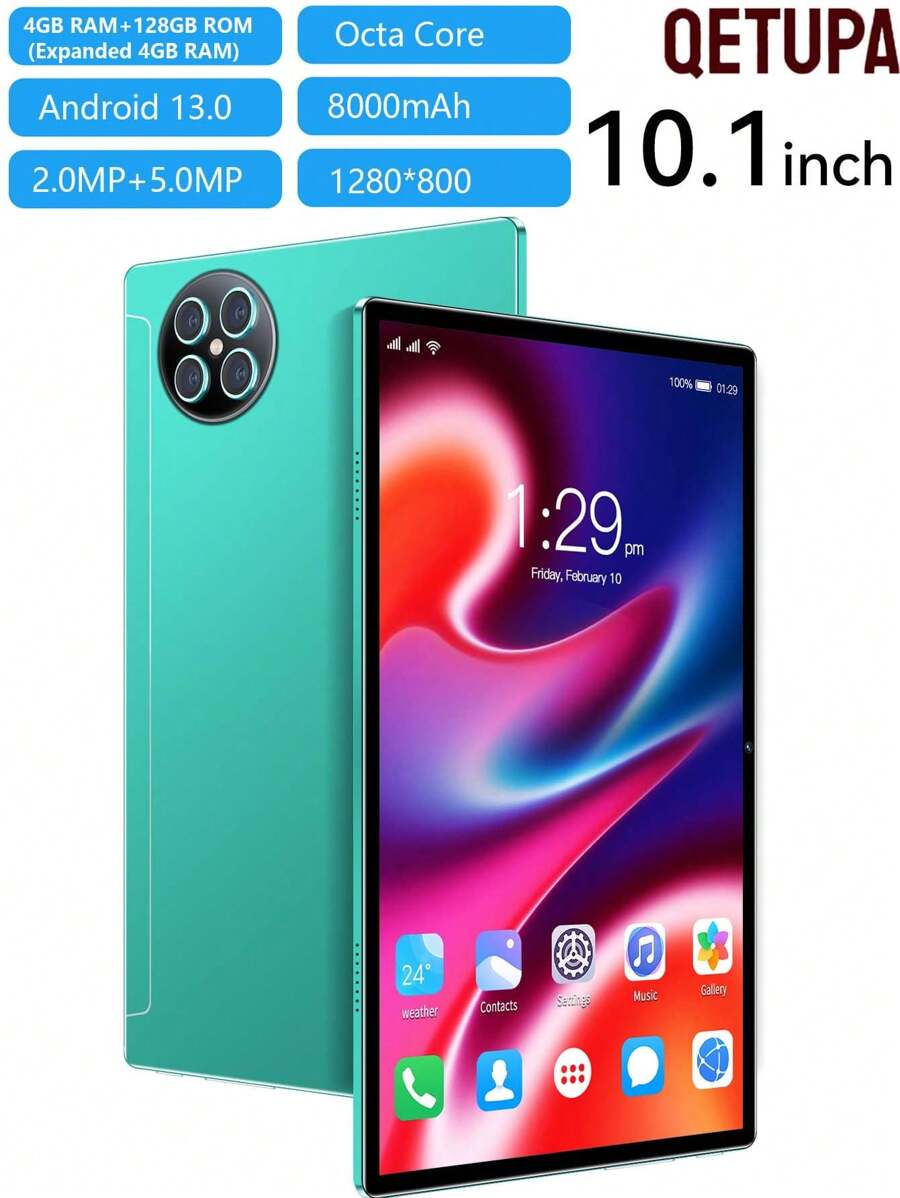 Qetupa Qetupa X90 Android 13 Tablet, 4GB RAM +128GB ROM(Expanded 4GB RAM) ,Support BT 5.0&Wi-Fi ...