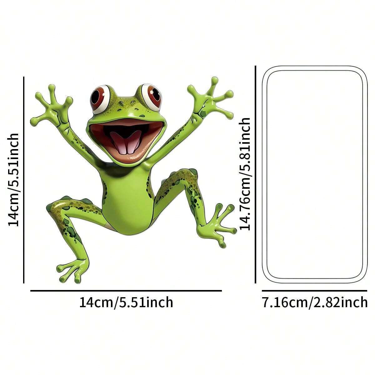 3pcs Funny Green Frog Car Sticker For Vehicles - Waterproof Decal For ...