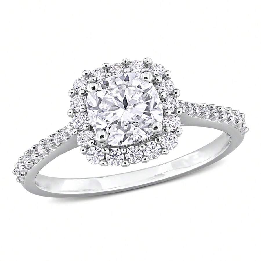 Gem And Harmony 1.38 Carat (Ctw) Lab-Created Halo Moissanite Engagement ...
