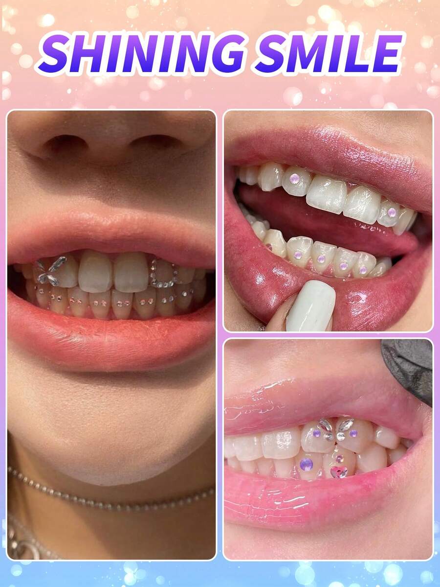 Tooth Gems DIY Teeth Crystal Flat Back Glass Gemstone Multi Shaped ...