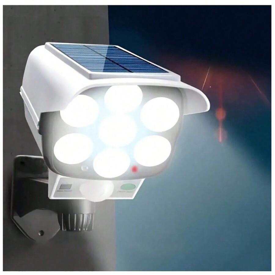 1pc Solar Powered Waterproof Dummy Surveillance LED Light With Blinking ...