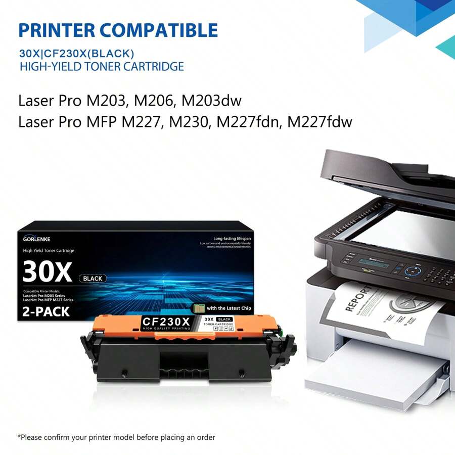 30X CF230X Black Toner Cartridge High Yield 2-Pack With Chip: 30X Toner ...