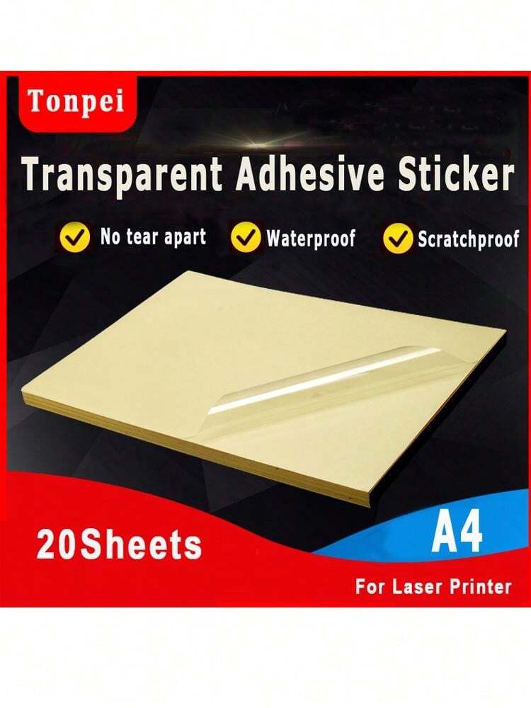 Tonpei Papel adhesivo transparente de vinilo PET de 2.5 micras y 20 hojas A4 | Moda de Mujer ...