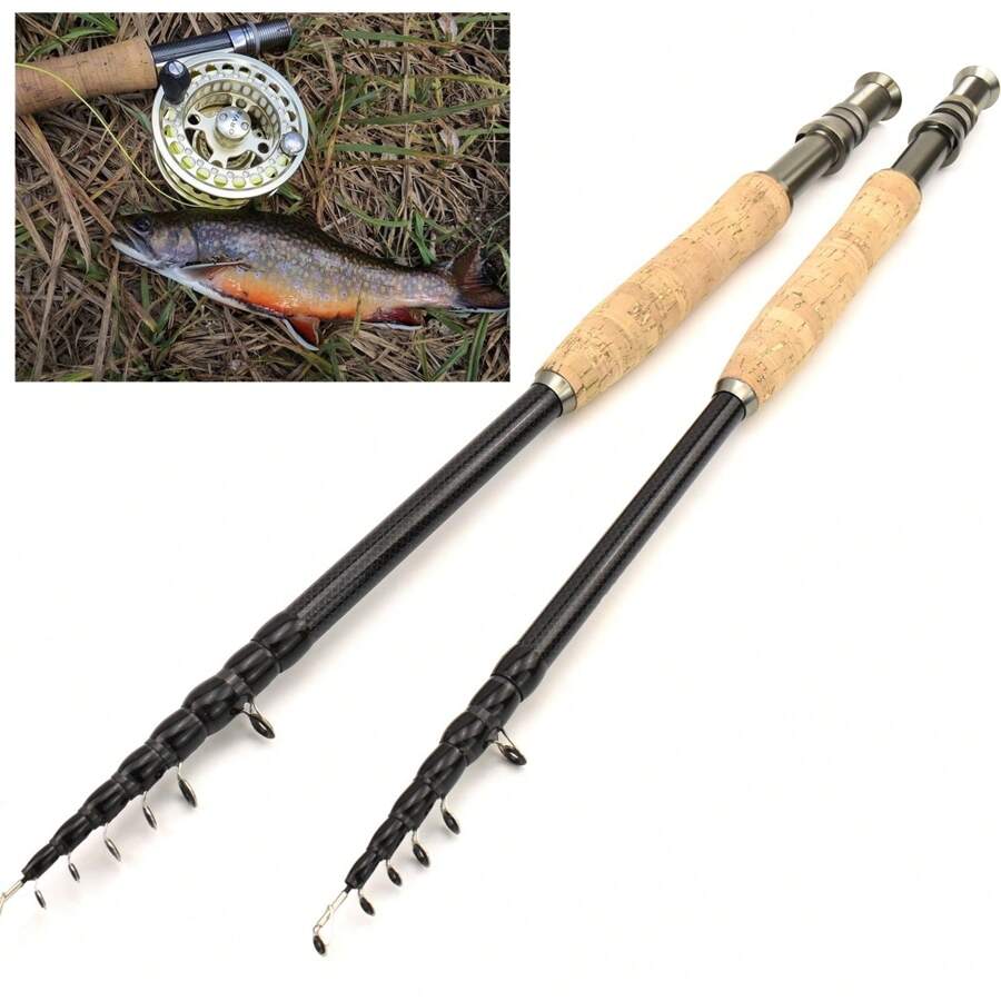 NEW Telescopic Fly Fishing Rod Portable Carbon UltraLight Fast Action ...