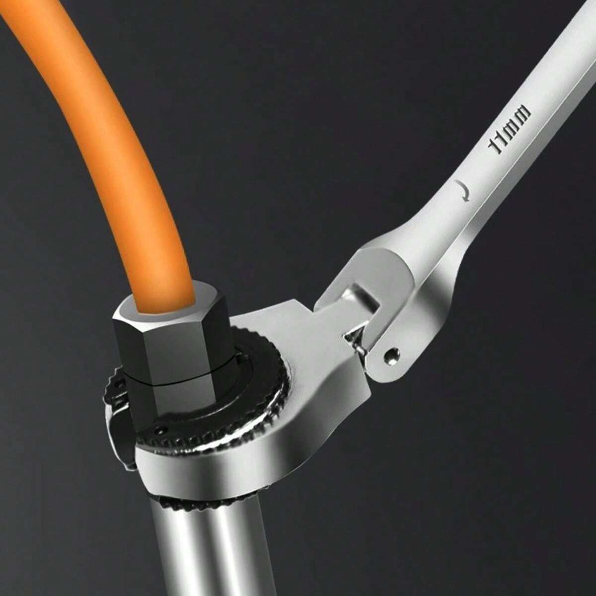 1pc Metric Open Flex-Head Ratcheting Wrench Combination , Metric ...