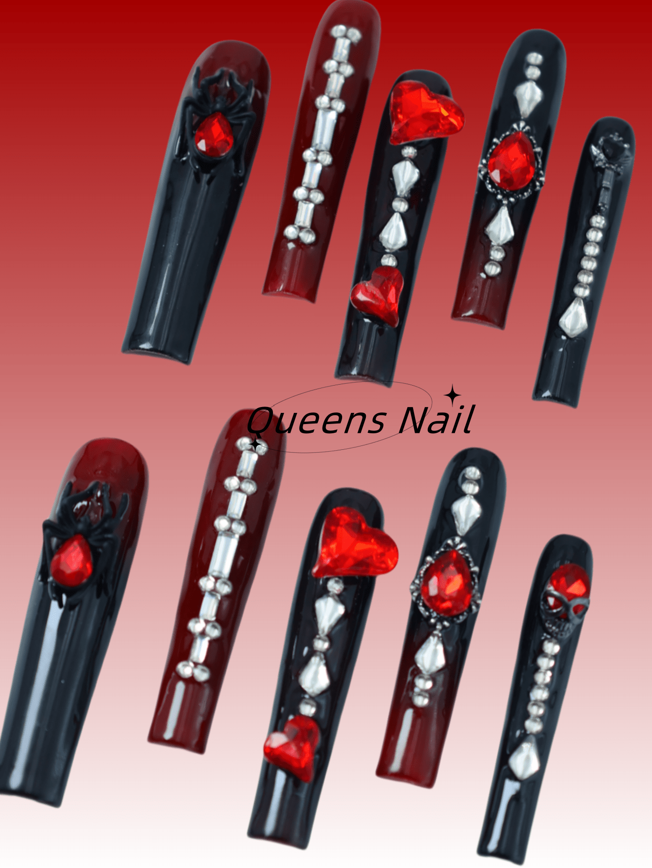 Upgrade Your Look With Queens Nail 10 Piece Handmade Salon Quality Exclusive Design Halloween ...