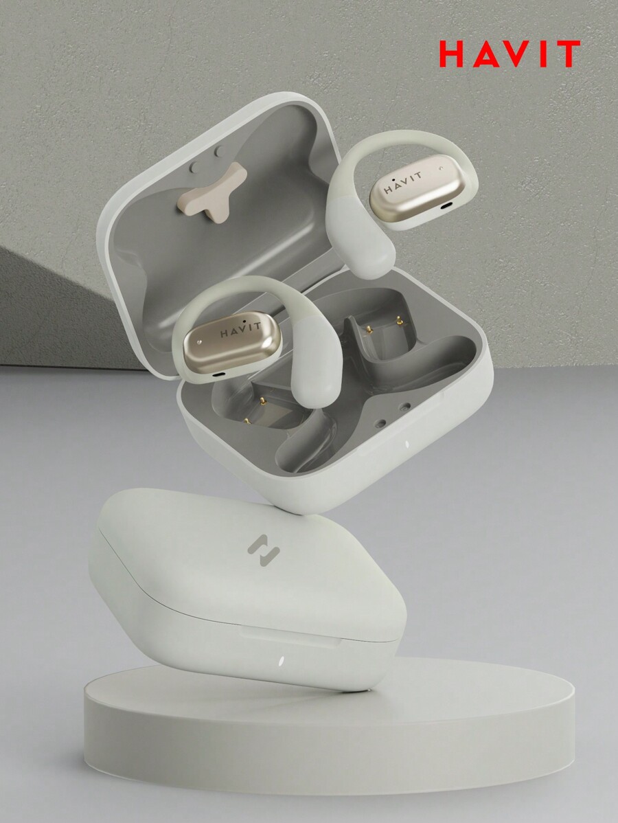 HAVIT OWS902 Clip-On Air Conduction Wireless Earbuds, Waterproof IPX4 Open-Ear Clip Headphones ...