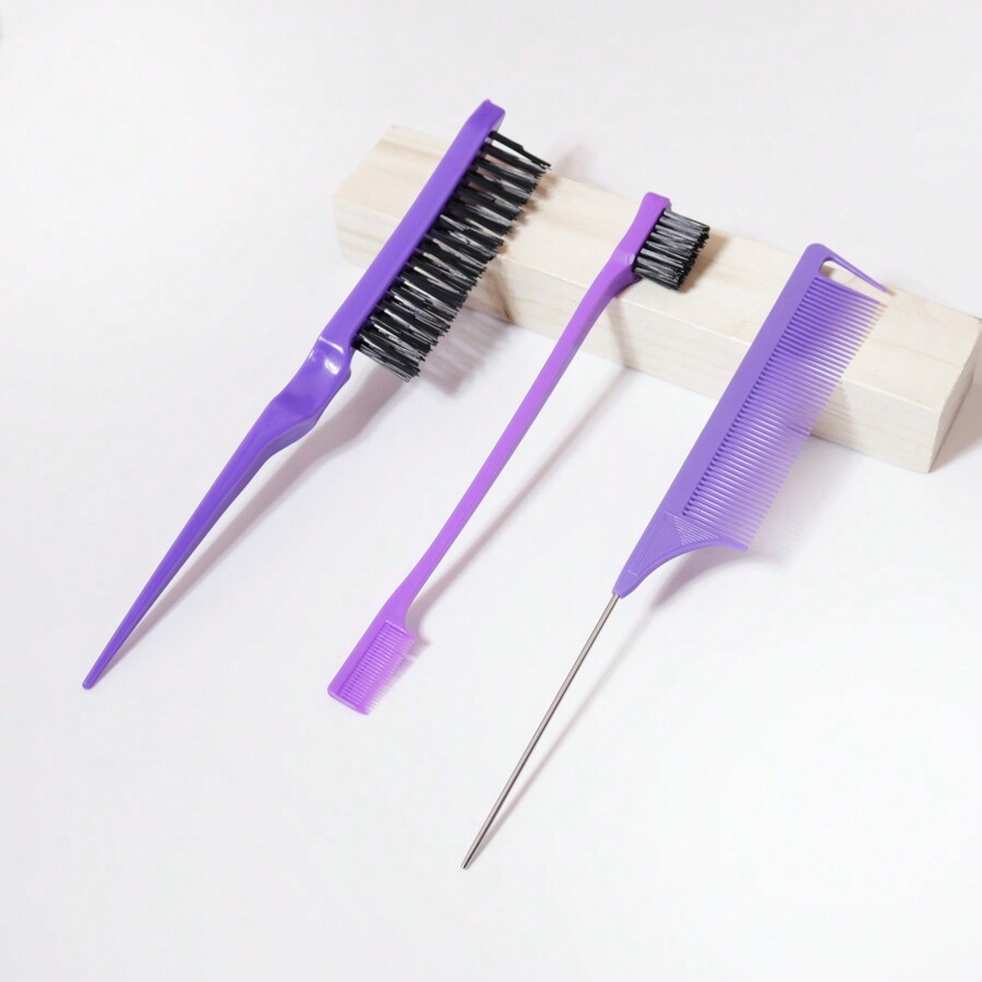 Hair Styling Comb Set Of 3pcs, Teasing Hair Brush, Mouse Tail Comb Edge ...