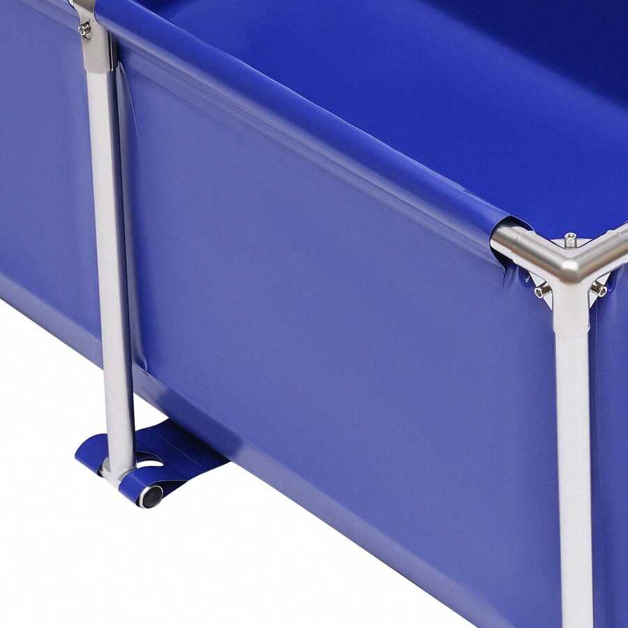 Blue Cuboid Canvas Fish Pond Aquarium Fish Tank Coating Koi Breeding ...