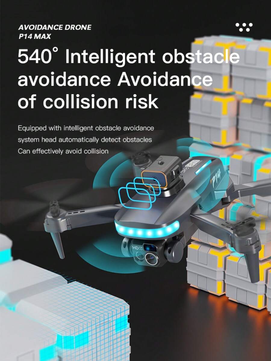 P14ドローン 航空写真撮影 ブラシレス 540度障害物回避 オートリターンホーム機能 RC四角コプター | #SHEIN1111sale