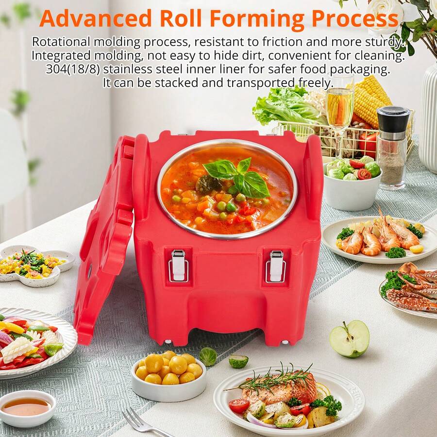 Insulated Food Pan Carrier -Top Load, Includes Spoon, Wheel And Lock ...