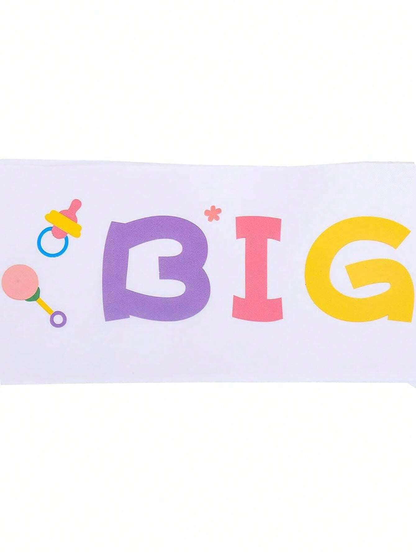 Big Sister Sash White Stain Baby Shower Sash For Baby Shower Big Sister ...