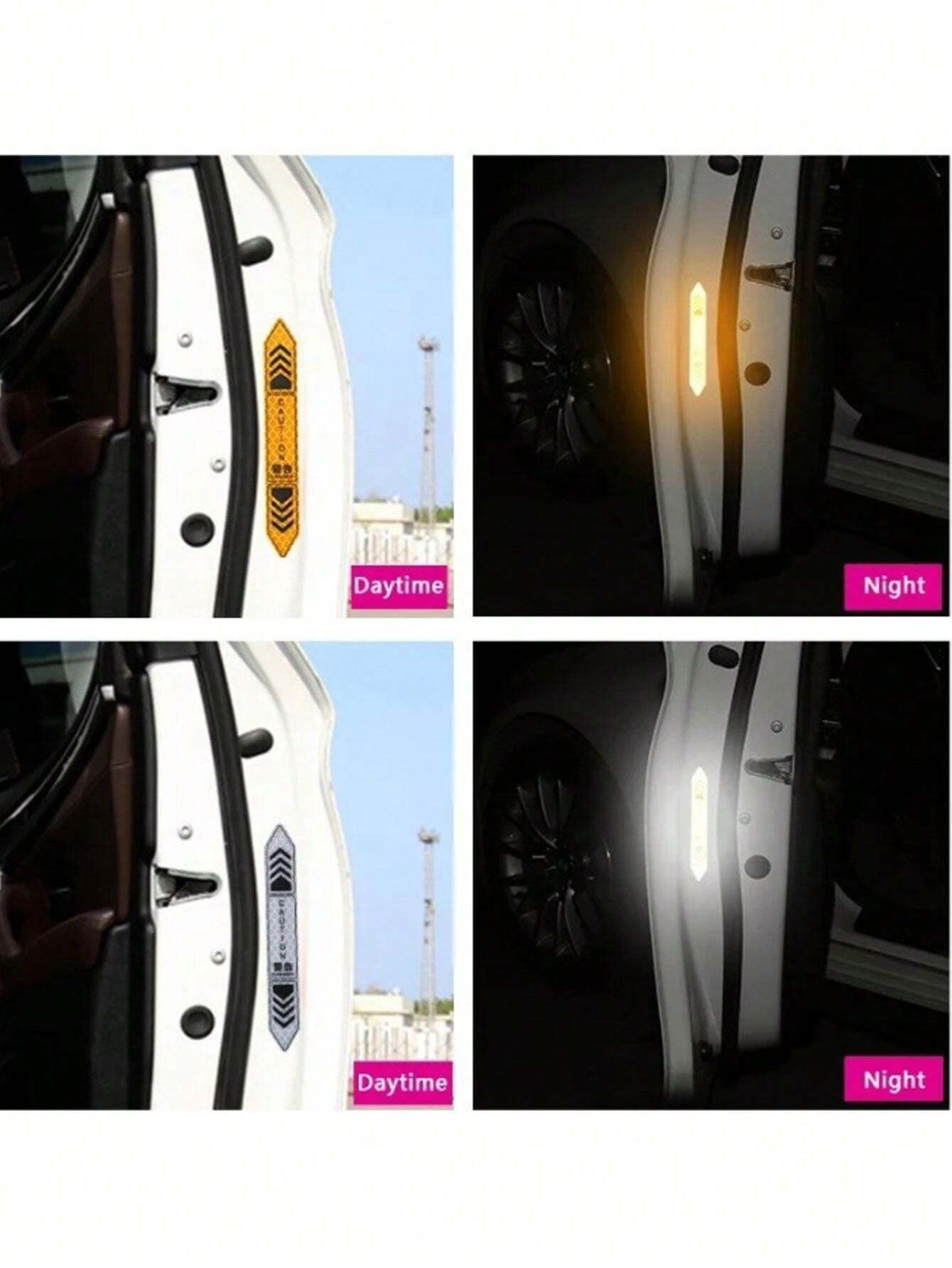 4 PC Reflective Stickers For Safe Driving At Night Car Door Opening ...