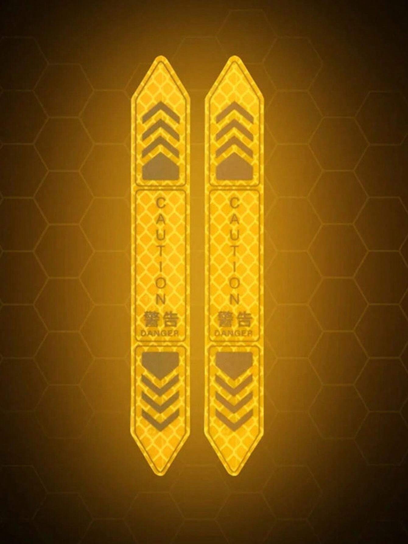 4 PC Reflective Stickers For Safe Driving At Night Car Door Opening ...