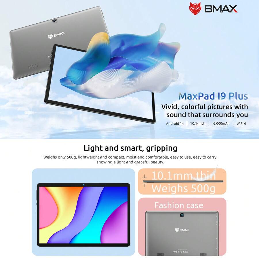 Tablet Bmax I9 Plus 2024 RK3562 4-Core RAM 4G (8G Expandível) + 64GB Rom, Tela IPS 10,1 ...