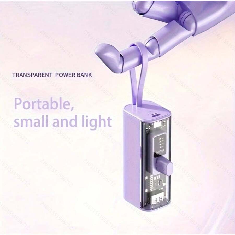Transparent Mecha Capsule Small Mini Mobile Power 5000ma 22.5 W Fast ...