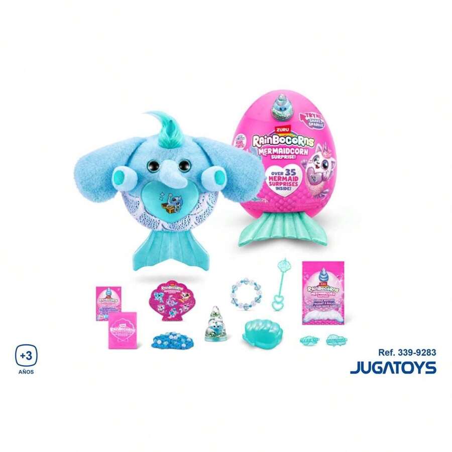 ZURU Peluche animal fantastique Rainbocorns sirène dans son oeuf ...